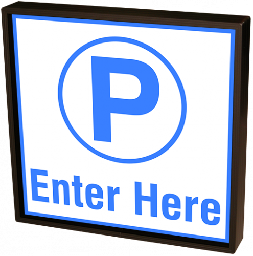 45131 (PHXF1818W-L718B) Parking P w/Enter Here LED Signs | Entrance and ...