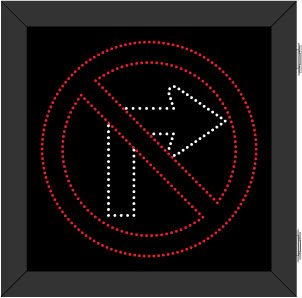 68287 (DOT2929RW-A049/100-240VAC) R3-1 No Right Turn Symbol (100-240 ...