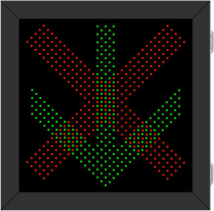 68331 (DOT2929RG-175/100-240VAC) X | Down Arrow (100-240 VAC) LED Sign ...